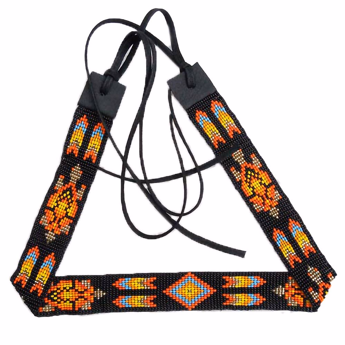 Cowboy Western Beaded Hatband Native American Rodeo Style Handmade 1 inch Wide (H53SB1)