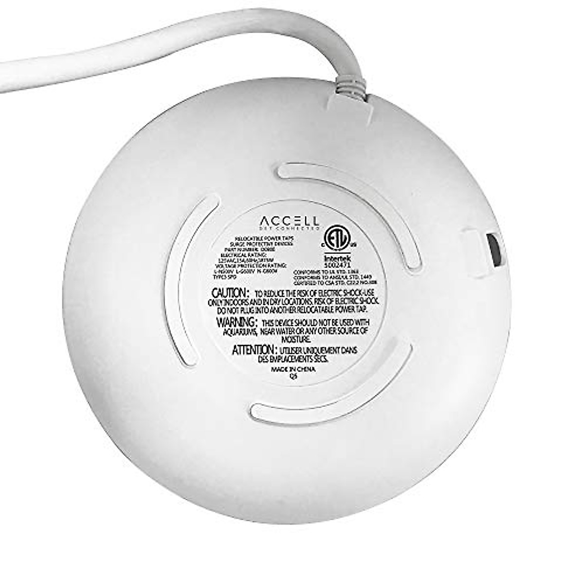 Accell Power Air - Surge Protector and USB Charging Station - White, 6 ft (1.8 m), (Model: D080B-048F)