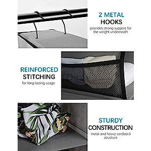 Libeder Hanging Shoe Organizer,10-Shelf Hanging Closet Organizers and Storage Shoes Organizer Shelves Hanging Shoe Rack Holder with 6 Mesh Side Pockets Gray