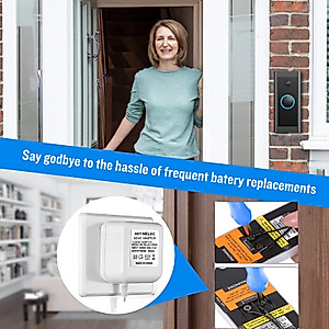 ANYINELEC 24V Doorbell Transformer, C Wire Adapter, for Nest,Sensis,Ecobee, Honeywell WiFi Thermostats, Power Supply for Ring Smart Doorbells Chime, Nest Hello (26.2 Foot White)