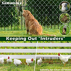 Samamixx Animal Barrier Fence, 10 Pack No Dig Small Fencing 10.83ft(L) × 12in(H) Garden Fence Border for Dog Rabbit Pet, Decorative Metal Fence Panels for Outdoor Yard Patio Landscape, T Shape