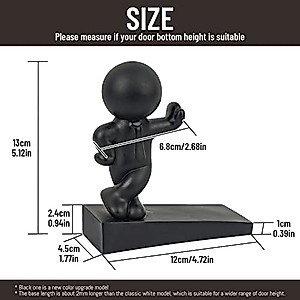 Cute Door Stop, 2 Pcs Decorative Buddy Door Stopper, Effective to Hold Your Door Open, Black and White