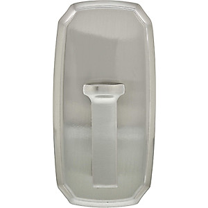 HIGH & MIGHTY 515804 Decorative Metal Hook, Easy Tool-Free Dry Wall Installation, Scalloped, Holds up to 25lb, Satin Nickel