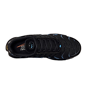 NIKE Unisex Air Max Plus Shoes, Black Black University Blue, 9.5 US Men