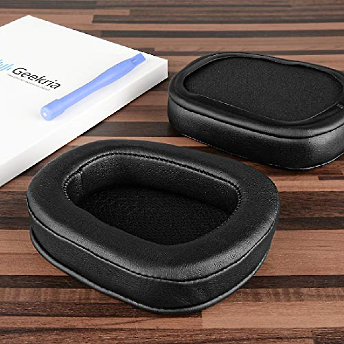 GEEKRIA QuickFit Replacement Ear Pads for Logitech G533, G633, G635, G933, G935 Headphones Ear Cushions, Headset Earpads, Ear Cups Cover Repair Parts (Black)