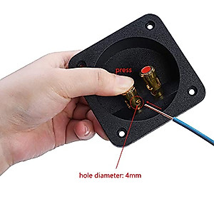 YTYKINOY 2 Pcs 3.1” Double Binding Round Gold Plate Push Spring Loaded Jacks Speaker Box Terminal Cup