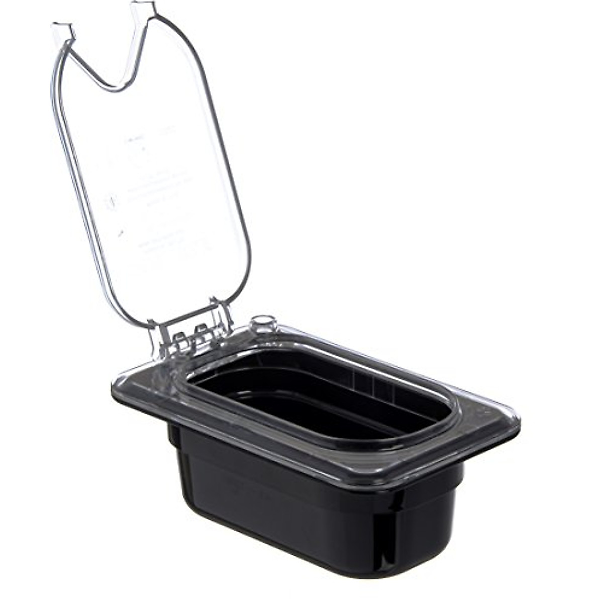 Carlisle FoodService Products 10339Z07 EZ Access Hinged Lid with Handle and Notch, Ninth Size, Clear