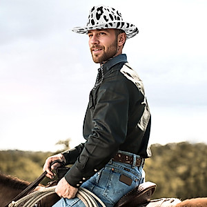 DOCILA Black Cowboy Hat For Women Men DIY Western Cowgirl Hats Felt 2 Pieces Party Costume Dress Hats Valentine Gift Birthday Adjustable Drawstring