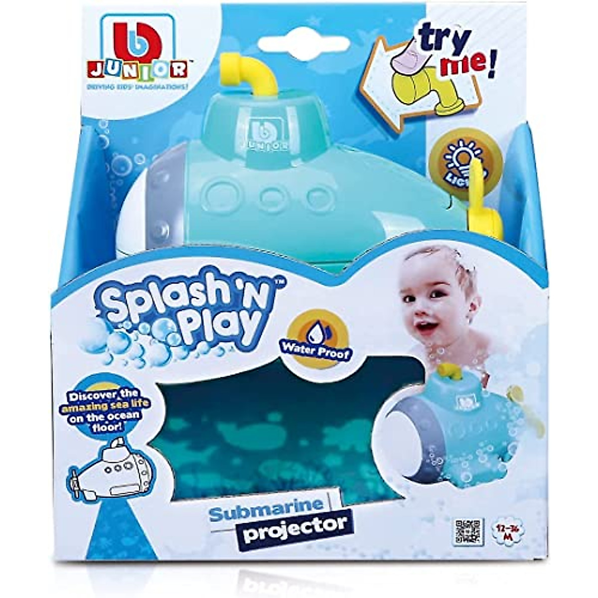 Bburago B16-89001 BB Junior Splash N Play Submarine Projector, Blue, Standard Size