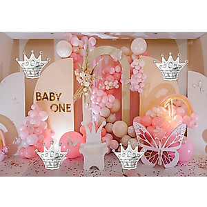 4Pcs Silver Crown Foil Balloons Decorations.For Wedding Anniversary Birthday Party Supplies