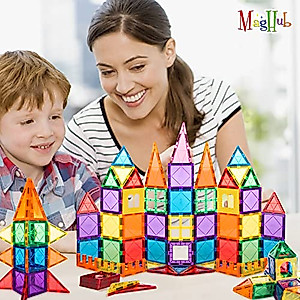MagHub Magnetic Tiles for Kids, 85 PCS 3D Magnetic Blocks STEM Magnetic Building Blocks, Learning Educational Magnet Toys for Boys Girls Construction Kit Magnetic Toys for 3+ Years Old Kids Toddlers