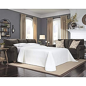 Signature Design by Ashley Stracelen New Traditional Queen Sofa Sleeper with Nailhead Trim, Dark Brown