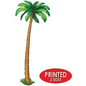 Beistle 2 Piece Durable Jointed Cardstock Paper Palm Trees Luau Birthday Decorations Summer Tropical Party Accessory Beach Theme Hawaiian Photo Prop Background