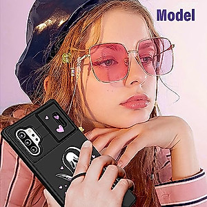 oqpa for Samsung Galaxy Note 10 Plus Phone Case Cute Cartoon Case for Galaxy Note 10 Plus for Women Girly Kawaii Funny Cover with Camera Cover+Ring Holder for Note 10+ Plus, Heart Skull