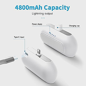 TQGX Small Portable Charger 4800mAh Ultra-Compact Cordless Fast Charger Mini Battery Pack Compatible with iPhone 14/13/12/11/8/7/6/XR/XS Max/Pro Max/AirPods