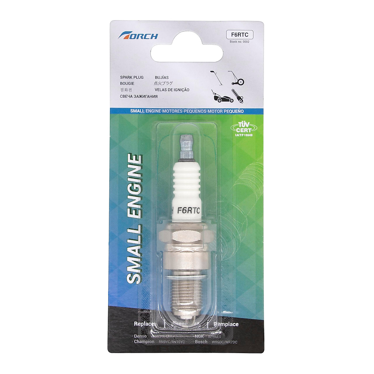 PK2 TORCH F6RTC Spark Plug Replace for NGK 7131 BPR6ES Spark Plug, for Bosch WR6DC WR7DC Spark Plug, for Champion RN9YC RN10YC Spark Plug,for Denso W20EPR-U Spark Plug,for MTD 951-10292/751-10292,OEM