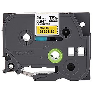 Brother P-touch TZe-M851 Black Print on Premium Matte Gold Laminated Tape 24mm (0.94”) wide x 8m (26.2’) long