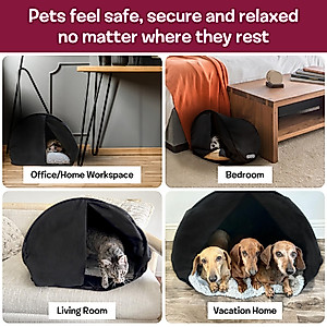 The Original Patented Cozy Pet Bed: Calming Dog Bed & Cat Bed Den for Indoor Cats | Portable Pet Cave Bed & Tent for Small Dogs | Ideal Dog and Cat Tent Bed for Anxiety Relief and Comfort