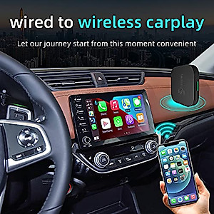 Fortdows Wireless CarPlay Adapter 2022 Speed Fastest Apple Wireless CarPlay Dongle Plug & Play 5Ghz WiFi Auto Connect No Delay Online Update，for OEM Wired CarPlay Cars Model Year After 2016