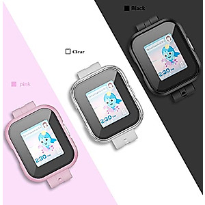 2 Pack for SyncUP Kids Watch Screen Protector Case,JZK High Definition Tempered Glass Overall Protective Case Cover Scratch Resistant Bumper Shell for SyncUP Kids Watch Accessories,Blue+Clear