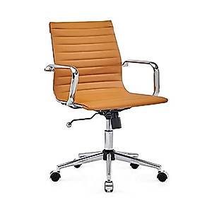 CAROCC Office Chair Rolling Office Chair with Back Support Ergo Office Chair with Caster Wheels Office Chair for Heavy People 320lbs Gold Swivel Office Chair (Terracotta)