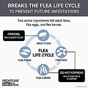 FRONTLINE® Shield for Dogs 3-in-1 Flea and Tick Treatment (Large Dog, 41-80 lbs.) 3 Doses (Purple Box)