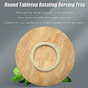 ZJIEX 28in 32in 36in 40in Wooden Turntable Tray, Kitchen Lazy Susan, Tabletop Rotating Serving Plate, 360° Swivel Tray, Not Tilted, Easy To Share Food (Color : Haitang color, Size : 40in/100cm)