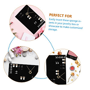 Jewelry Trays 8pcs Jewelry Box Stud Earring Organizer Ring Jewelry Box Organizer Jewelry Storage Organizer Earrings Black Sponge Pad Leather Foam Showcase Pads