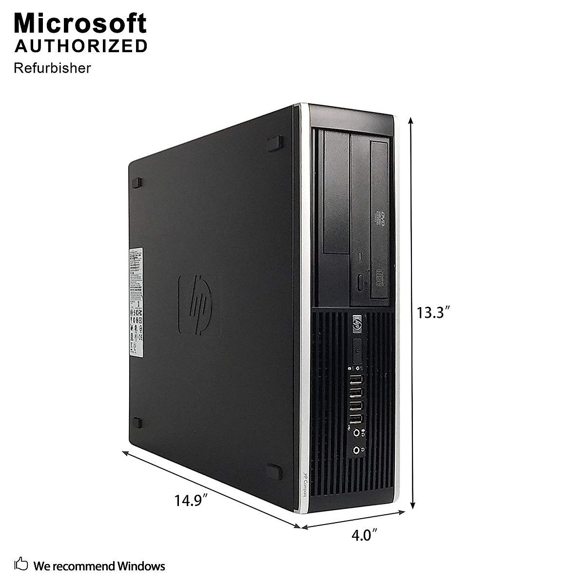 HP 6300 Pro Small Form Factor Business Desktop Computer, Intel Core i5 Quad Core Processor up to 3.6GHz, 16GB DDR3 RAM, 2TB HDD, DVD, Windows 10 Professional (Renewed)