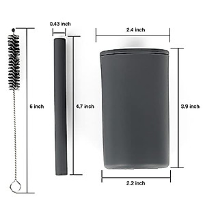 TOPGOMES Toddler Straw Cup, Food Grade Silicone Training Cup for Baby, Come with Straw Brush, BPA Free, 7 oz (Dusty Lilac)