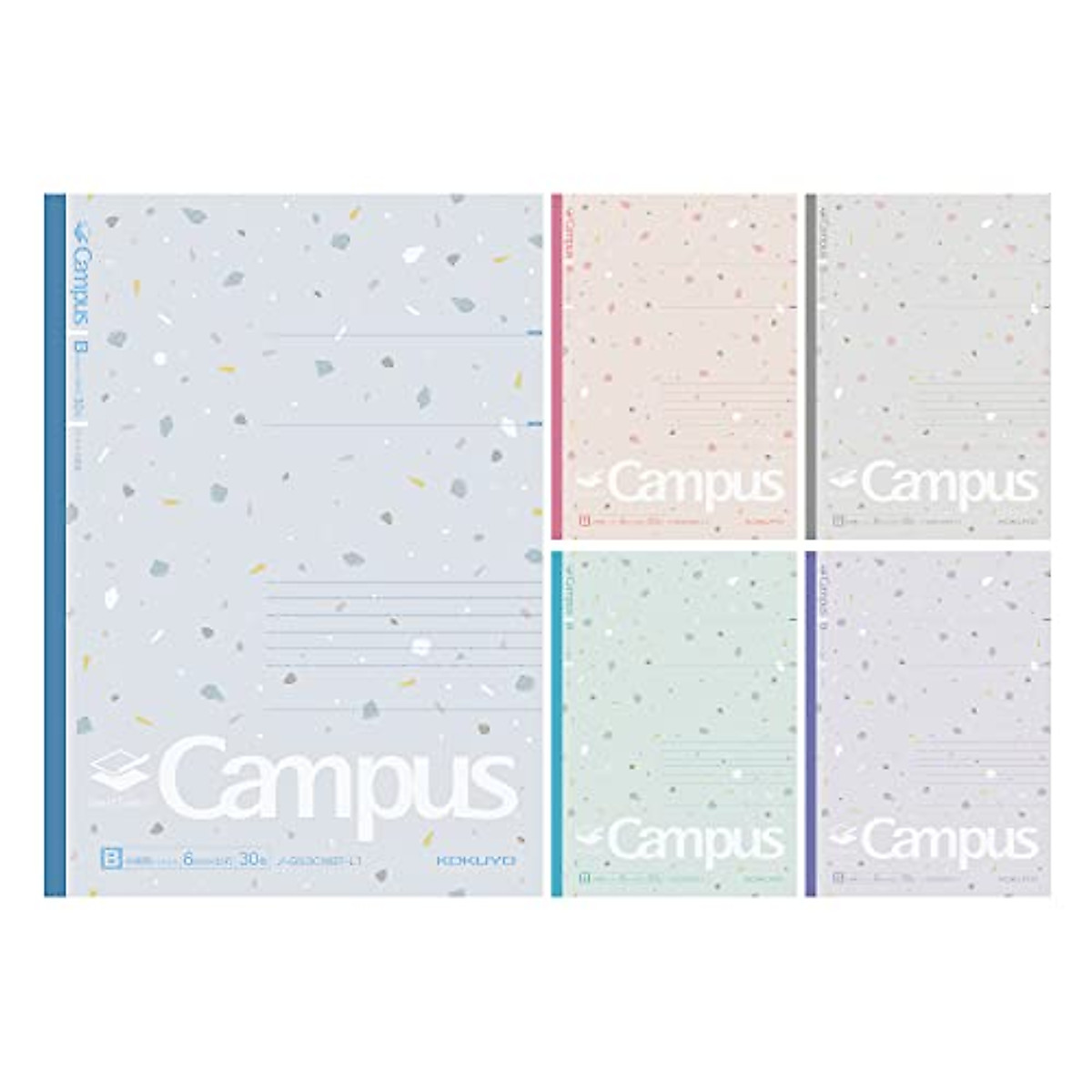 KOKUYO Composition Notebooks, 5 Pack Campus Semi-B5 Comp Book with Dot B 6mm Ruled, 30 Sheets, School Lined Notebook in Shear Stone, Journal Notebook for Women Work Study Note Taking(NO-GS3CWBT-L1X5)