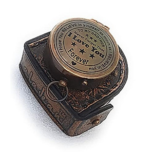 Gift for Brother Brass Compass | Engraved Gift idea from Brothers & Sisters for Birthday Gifts for Brother, Anniversary, Baptism, Confirmation Present (Brother I Love You)