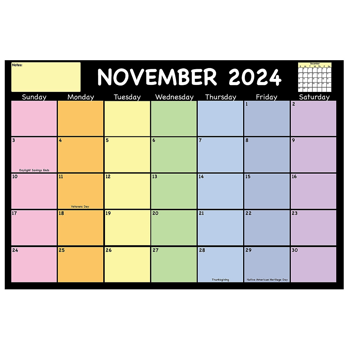 2 pcs 2024-2025 Academic Year Desk Calendar Black/White and Chalkboard Design Combination Pack, 12 months with notes space major holidays 13” x 19” Wall/Desk Teacher Planner Classroom Office Home Organization