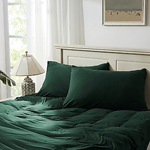 Household 100% Jersey Cotton Queen Size Pillowcase 20”x30”-Light Weight, Comfortable, Super Soft Pillow Case with Envelope Closure Extremely Durable Set of 2 (Dark Green, Queen Size Pillowcase)