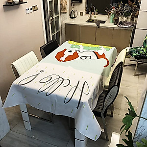 Cute Cartoon Animals Pattern Tablecloth Waterproof Rectangular Wedding Dinning Coffee Table Cover Home Decor M-10 140x200cm