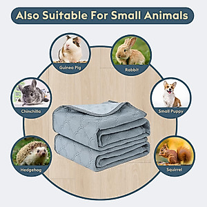 FunFurry Washable Guinea Pig Cage Liner - 2 Pack Reusable Washable Pee Pads，Waterproof Guinea Pig Bedding for Small Animal - Rabbit Bunny Hamster Puppy (Light Grey, 24" X 47" - 2 Pack)