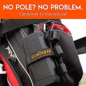 ECHOGEAR Portable Speaker Mount with Carabiner for Boats, Bikes & Golf Carts - Adjustable Strap Securely Holds Any Bluetooth Speaker Under 3.8" Wide