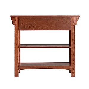 Leick Home 8261 Mission Bookcase Console Table with Drawers, Made with Solid Wood, for Living Room, Entry Way, Office, Bedrooms, Russet Finish
