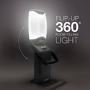 Energizer Weatheready Folding LED Portable Lantern, Battery Powered Lantern, Water Resistant Camping Lantern and Emergency Light, Pack of 1, Black