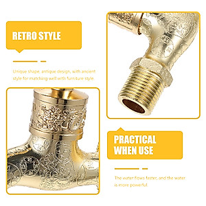 Touch On Faucets, Kitchen Sink Faucet Wall Mounted Water Faucet V-intage Sink Water Tap Single Knob Antique European Faucet for Kitchen Bathroom Lavatory Vanity Golden Bathtub Faucets Sink Sprayer