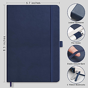 RETTACY Lined Journal Notebook Hardcover 2 Pack - A5 Business Journal with 376 Numbered Pages,100gsm Thick Paper 5.75'' × 8.38''