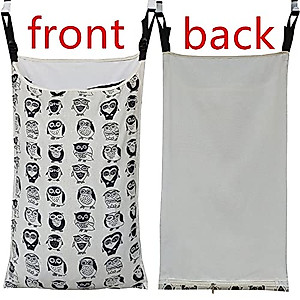 HDHYK Adjustable Space Saving Door Hanging Laundry Hamper Bag with Over Door Hooks for Dirty Laundry