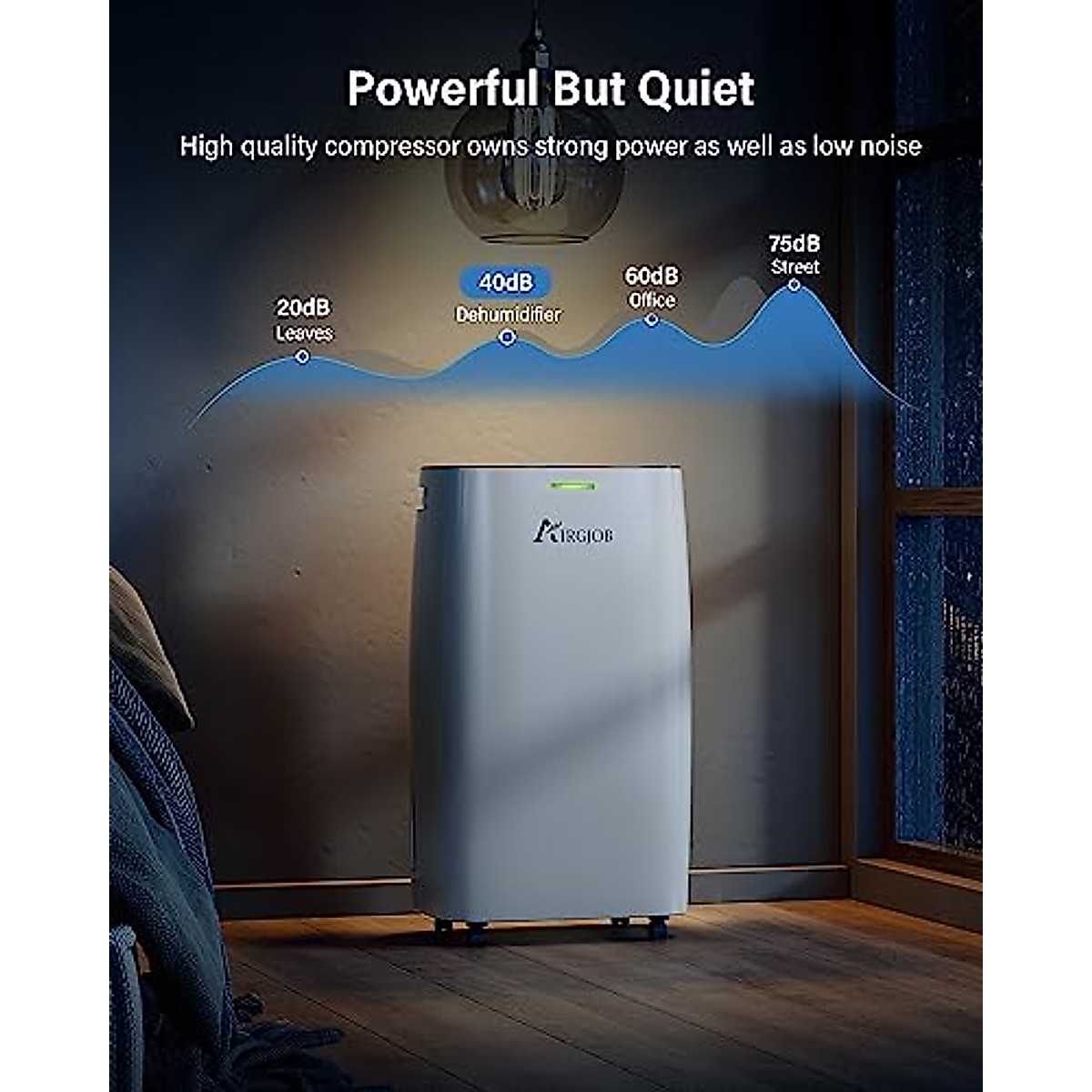 32-Pint Dehumidifier for Basement and Large Room - 2000 Sq. Ft, Quiet Dehumidifier for Large Capacity Room Home Bathroom Basements - Auto Continuous Drain Remove Moisture with Child Lock