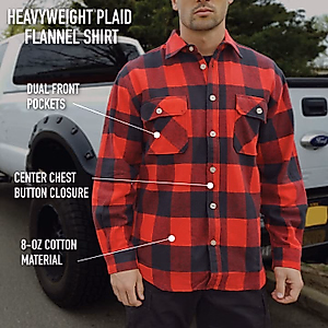 Rothco Buffalo Plaid Flannel Shirt - Rugged Comfortable and Warm Outdoor Shirt Jacket (US, Alpha, X-Large, Regular, Regular, Brown Plaid)