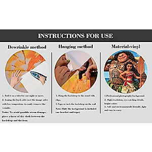 Moana Maui Backdrop Girl Birthday Party Background Cake Table Dress-up Banner Supplies Photobooth Props (7X5FT)