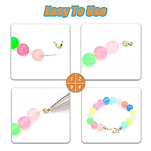 450pcs Jewelry Making Accessories Set Includes 200pcs Open Jump Ring Connectors 200pcs Bead Tips Knot Covers and 50pcs Lobster Claw Clasps for Bracelet Necklace DIY Jewelry Making Supplies (Gold)