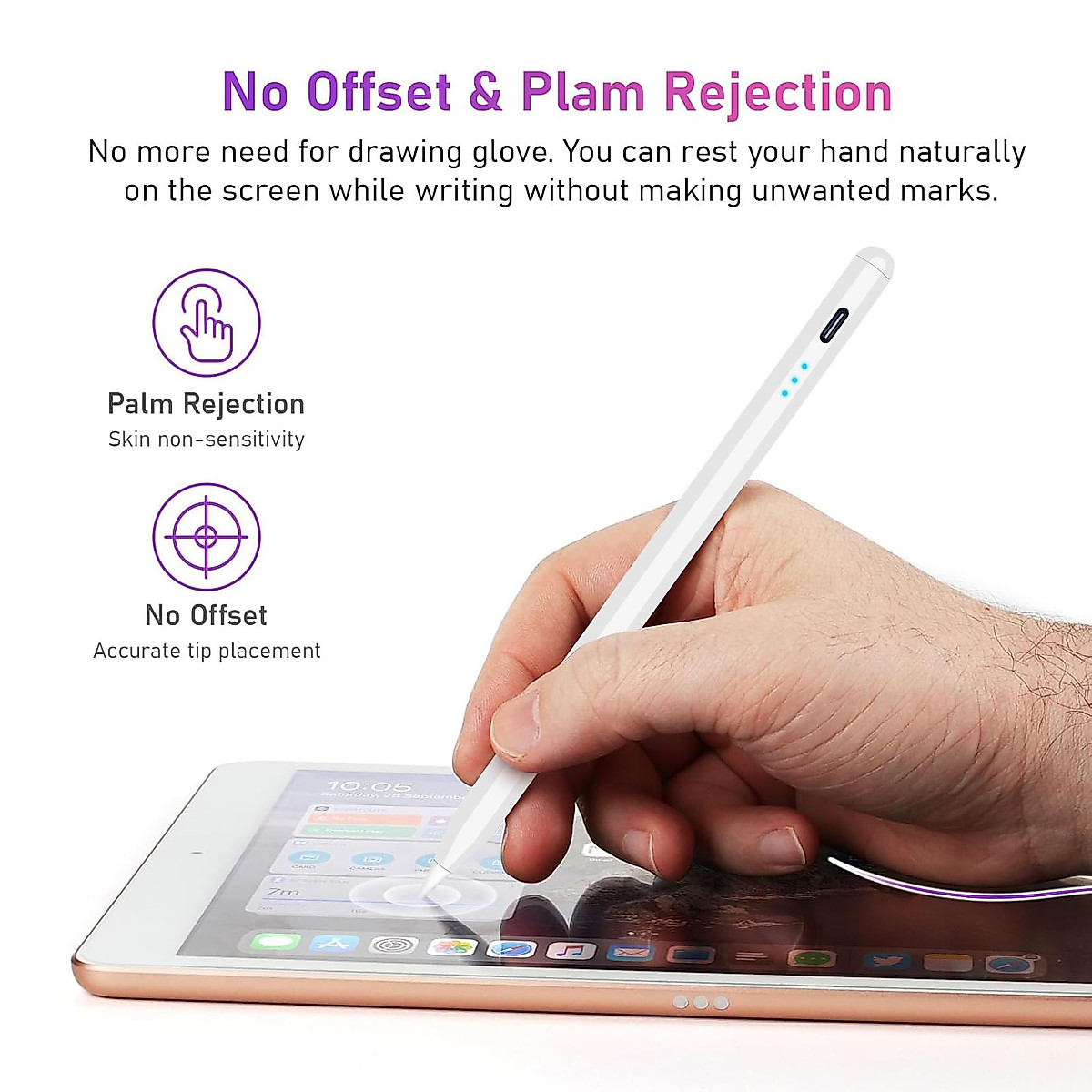 Stylus Pencil 1st Generation for Apple with 10X Fast Charge & Palm Rejection Compatible with iPad Pro 11/12.9, iPad 10/9/8/7/6, iPad Mini 5/6, iPad Air 3/4/5