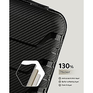 LUGGEX Carbon Fiber Pattern 3 Piece Luggage Sets - Impact-Resistant PP Material - High Rebound Toughness & Anti-Explosion Zipper (Black Suitcase Set)