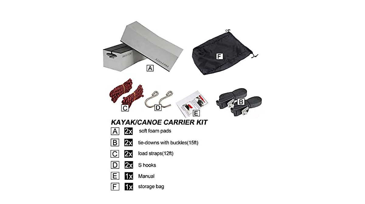 Universal Kayak Carrier Kit Kayak Foam Blocks for Roof Soft Standard ...