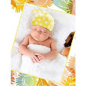 SATINIOR Sublimation Baby Hat White Blank Baby Beanie Knotted Hat Newborn Soft Infant Cap Cute Knot Hats for Baby Boys Girls (6 Pieces)